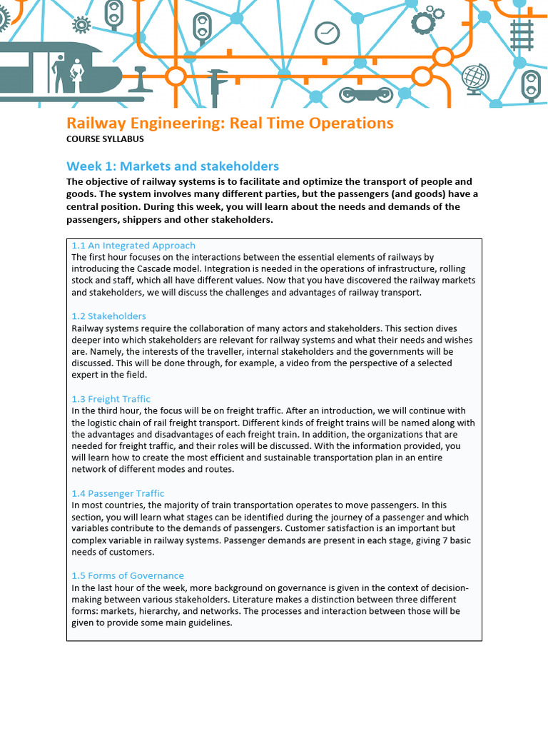 Real Time Operations Course Syllabus | PDF | Rail Transport | Transport