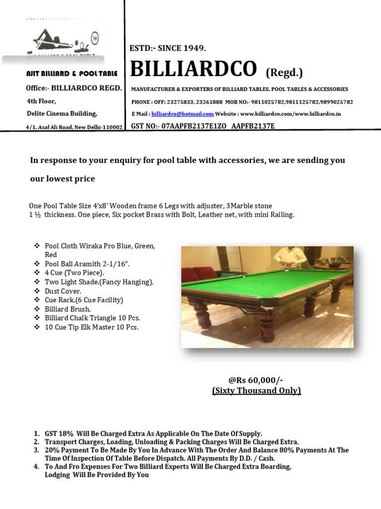 ''4x8''POOL TABLE... (INDIAN) | PDF | Home & Garden
