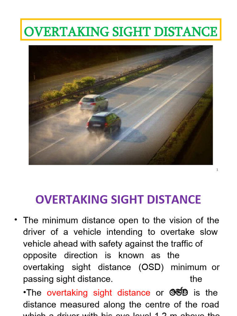 Overtaking Sight Distance | PDF
