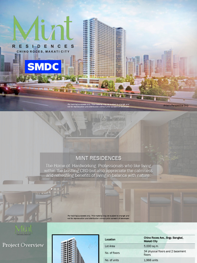 MINT Residences Project Briefing As of 20230113 | PDF | Makati | Lease