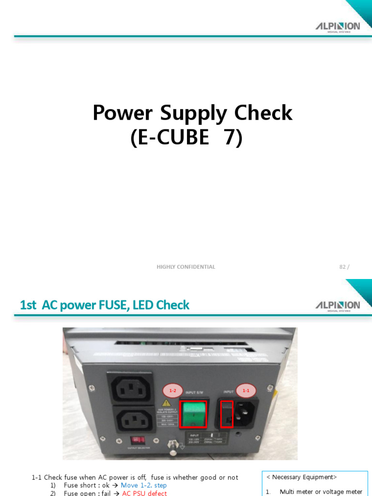 Power Supply Check for E-CUBE 7 | PDF