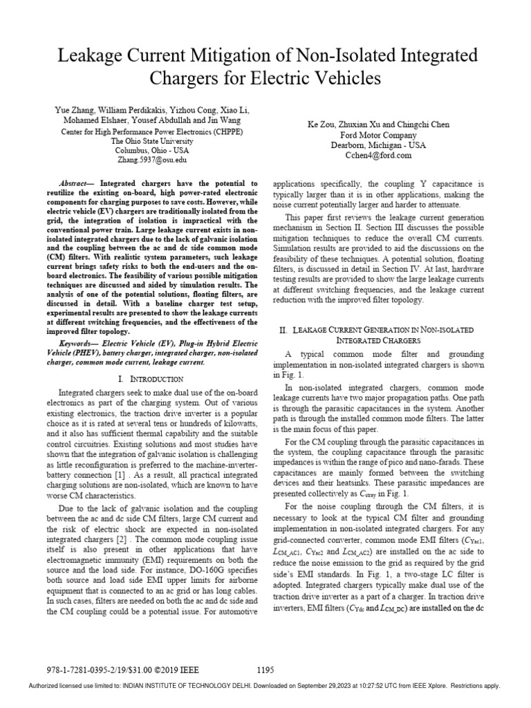 Leakage Current Mitigation Non Isolated Iobc Ev Ecce2019 Pdf
