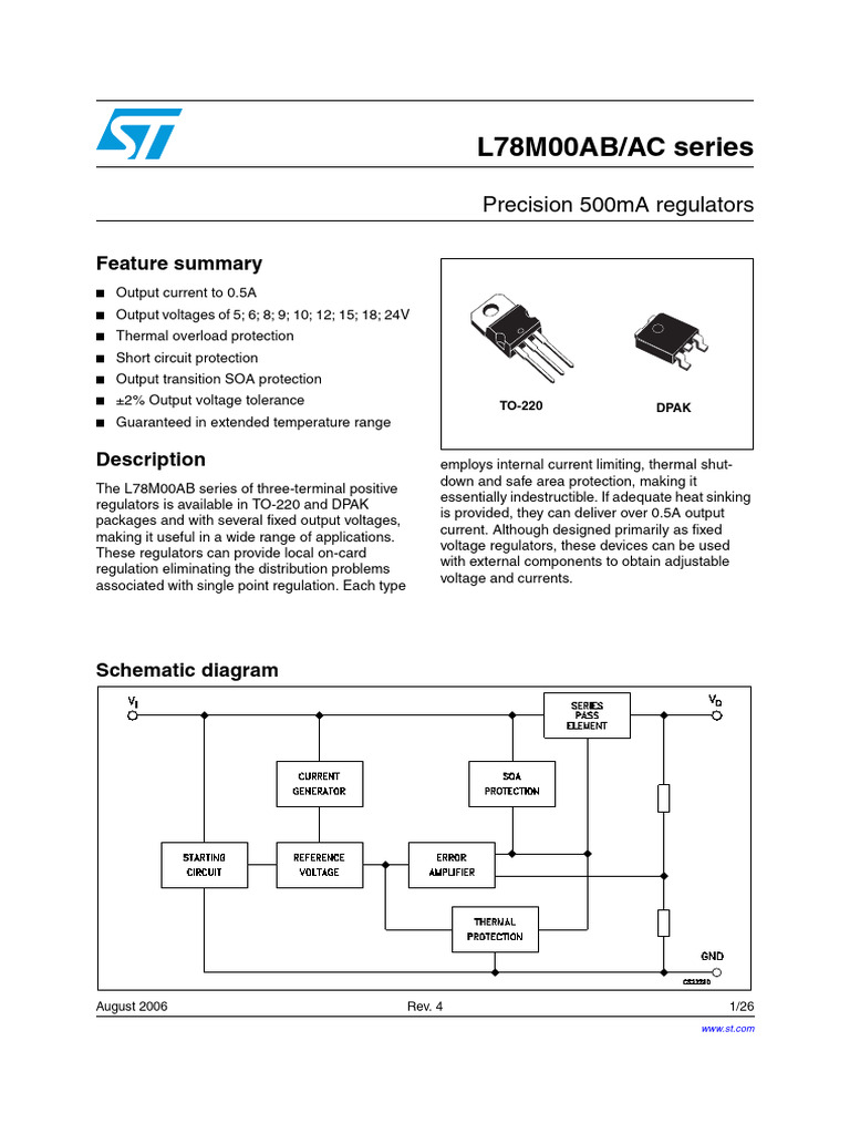 L78M05 инструкция к стабилизатору напряжения | PDF