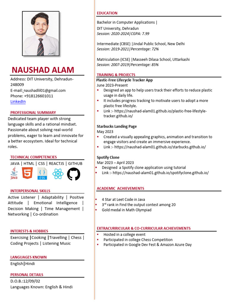 Naushad Alam resume | PDF