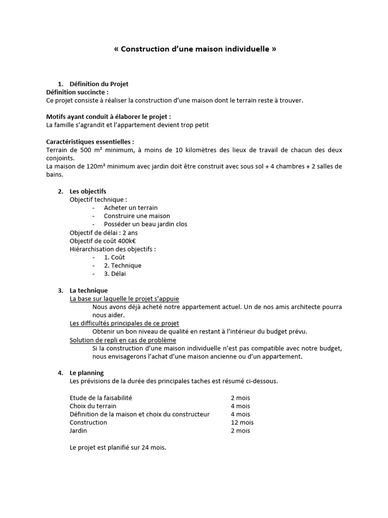 TD2 ENONCE Construction - Maison | PDF TD2 ENONCE Construction - Maison | PDF