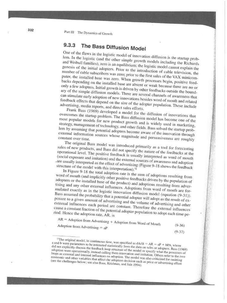 Bass Diffusion Model | PDF