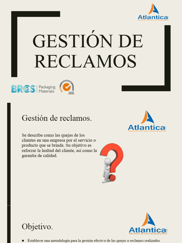 Gestión de Reclamos Diapositivas | PDF