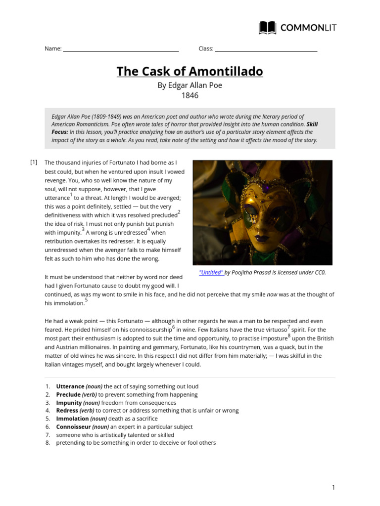 The Cask of Amontillado-Teacher-12 | PDF