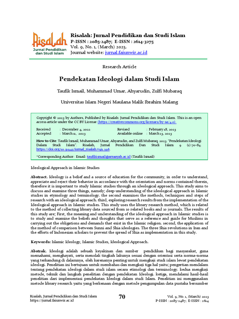 Pendekatan Ideologi Dalam Studi Islam | PDF | Monotheistic Religions ...