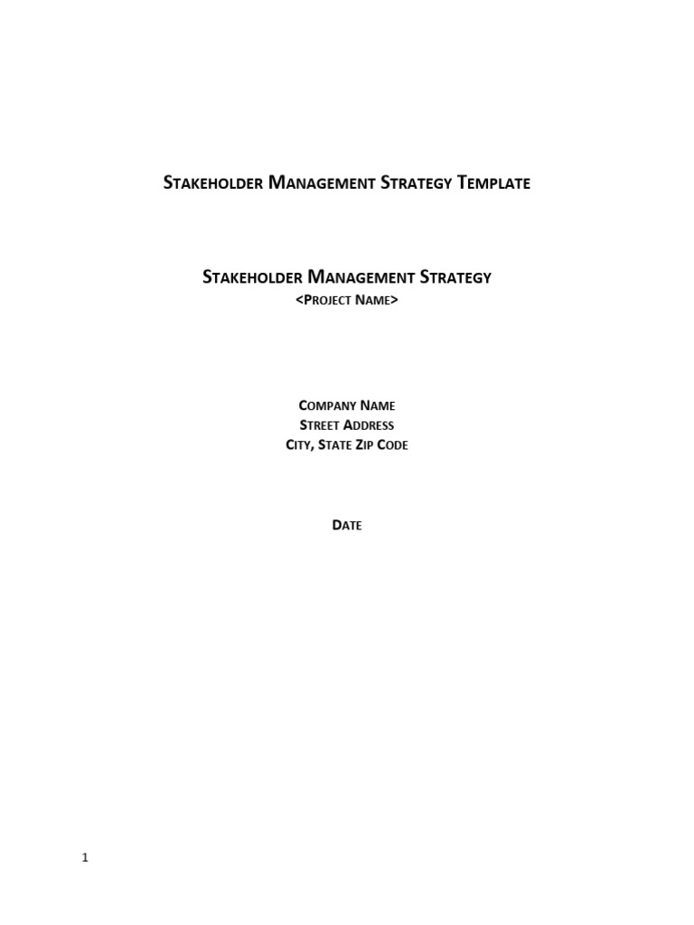 Stakeholder Management Template | PDF | Communication | Life Cycle ...
