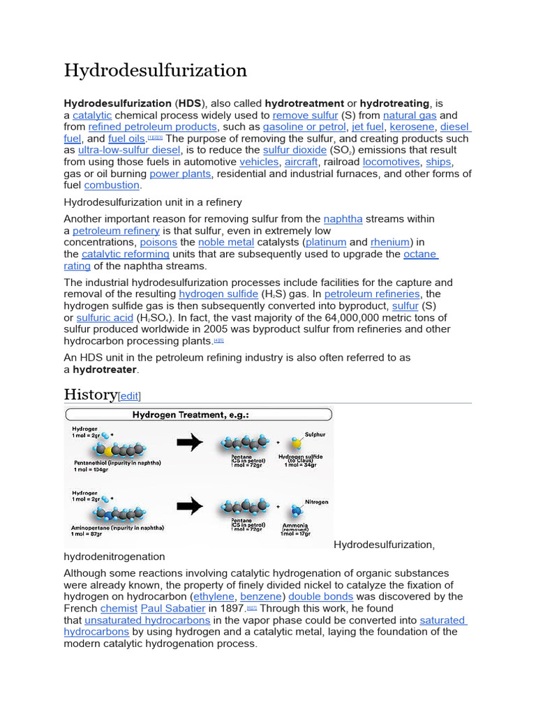 Hydrodesulfurization | PDF | Chemistry | Process Engineering