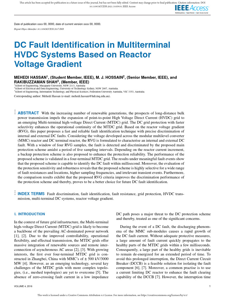 Dc Fault Identification In Multiterminal Hvdc Syst Pdf