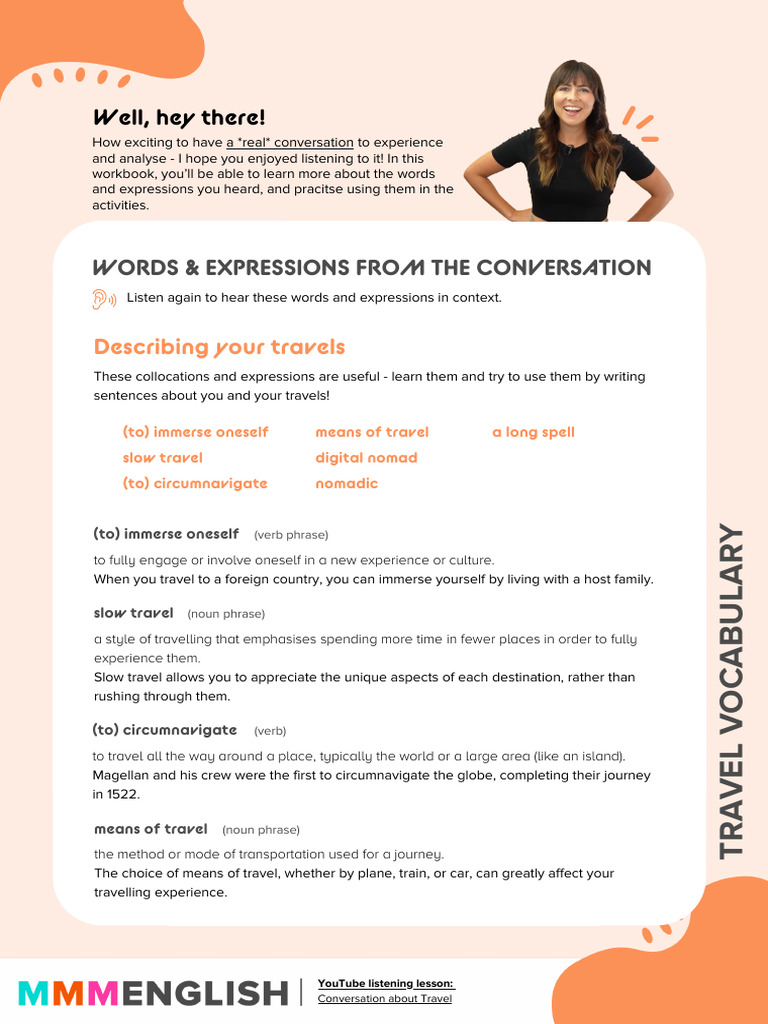 Travel Conversation Workbook FILLABLE | PDF