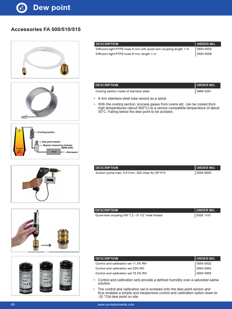 Data Sheet Accessories Dew Point EN | PDF