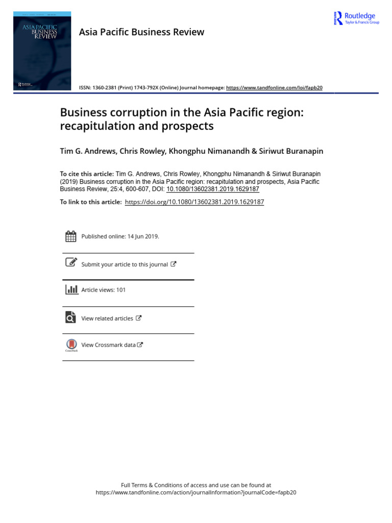 Business Corruption in a is a Combined Version | PDF
