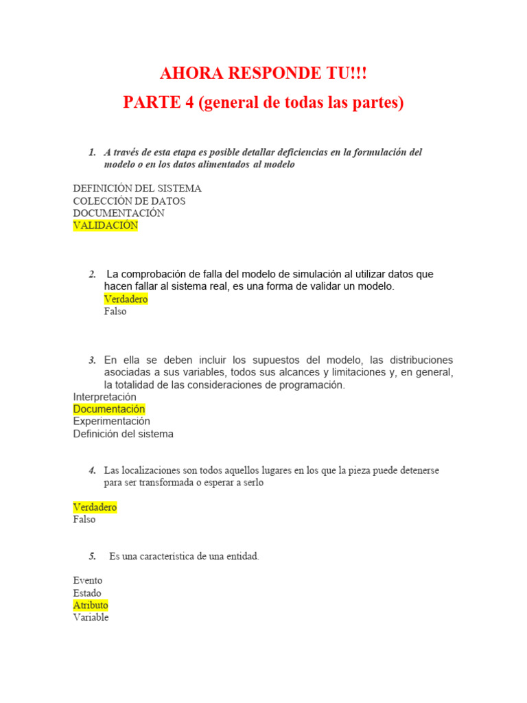 Ahora Responde Tu - Parte 4 | PDF