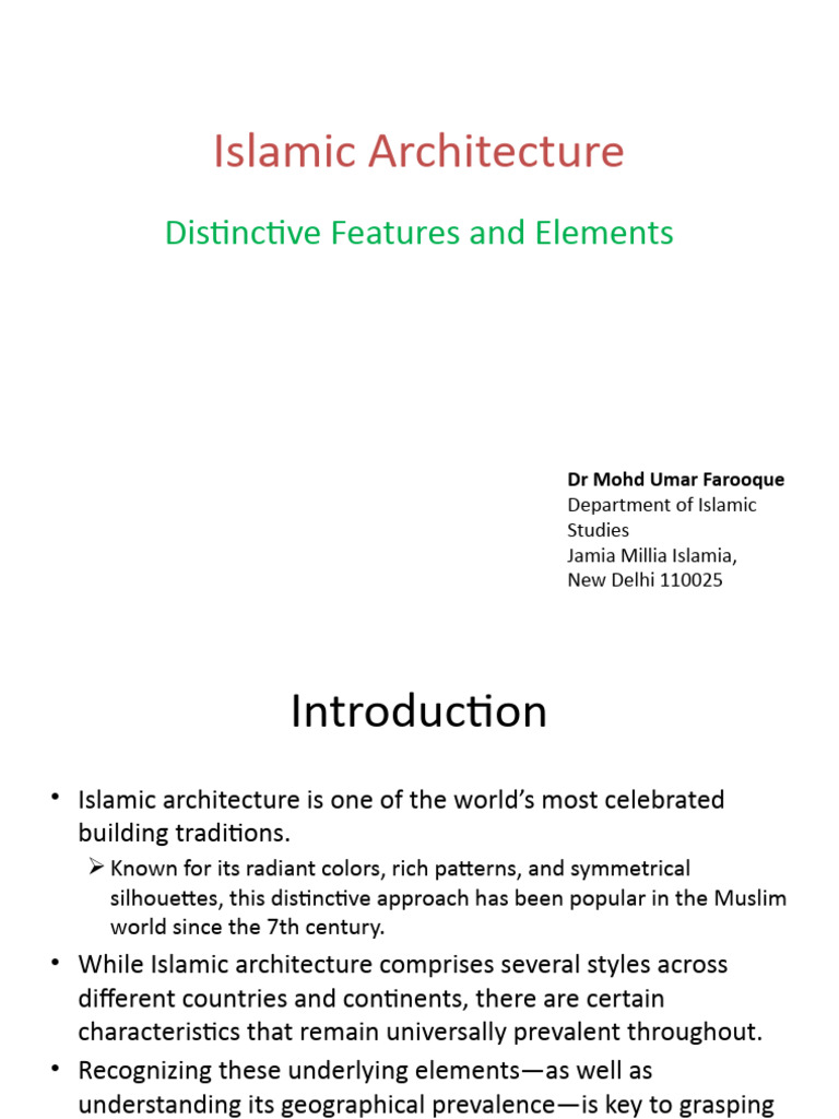 Islamic Architecture Basic Features and Elements | PDF | Dome | Column