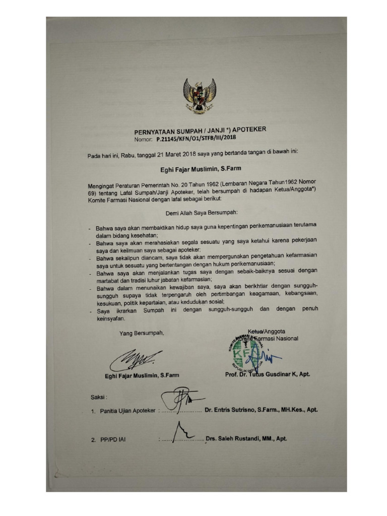Surat Sumpah | PDF