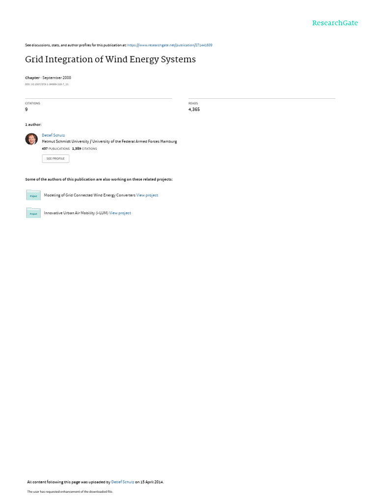 Grid Integration of Wind Energy Systems | PDF