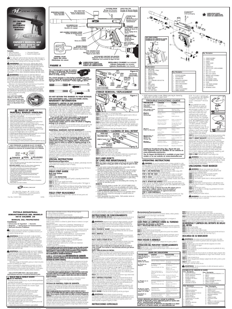 Viewloader Lancer Gun Manual | PDF | Projectiles | Tools