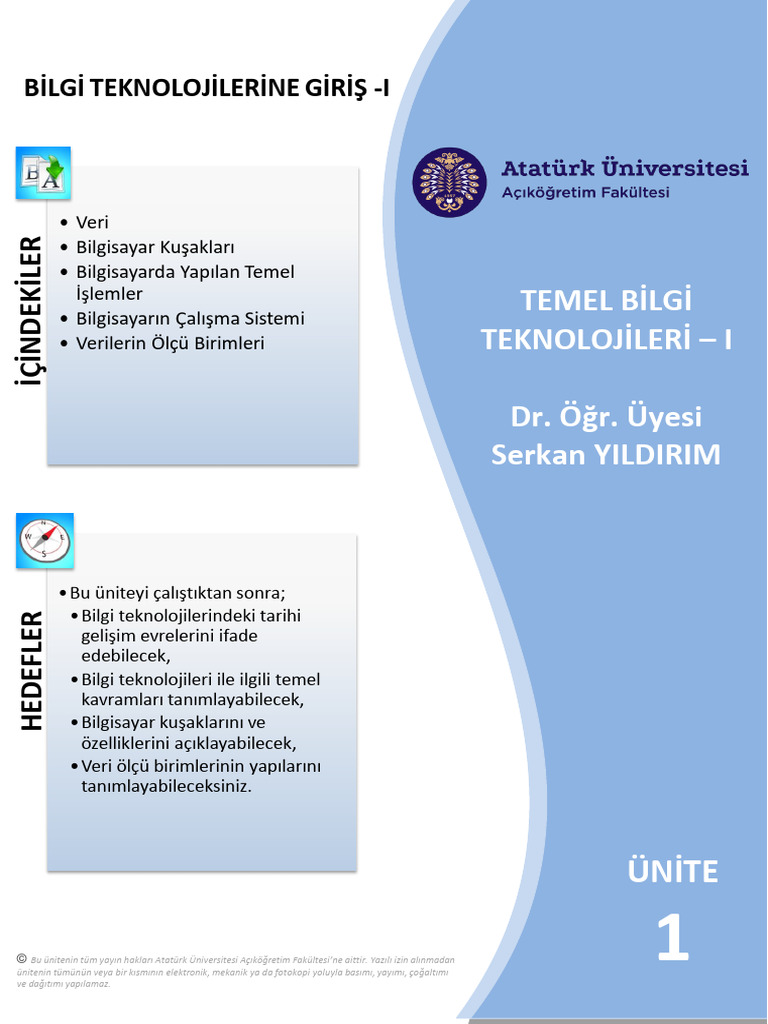 01-Bilgi Teknolojilerine Giris - I | PDF
