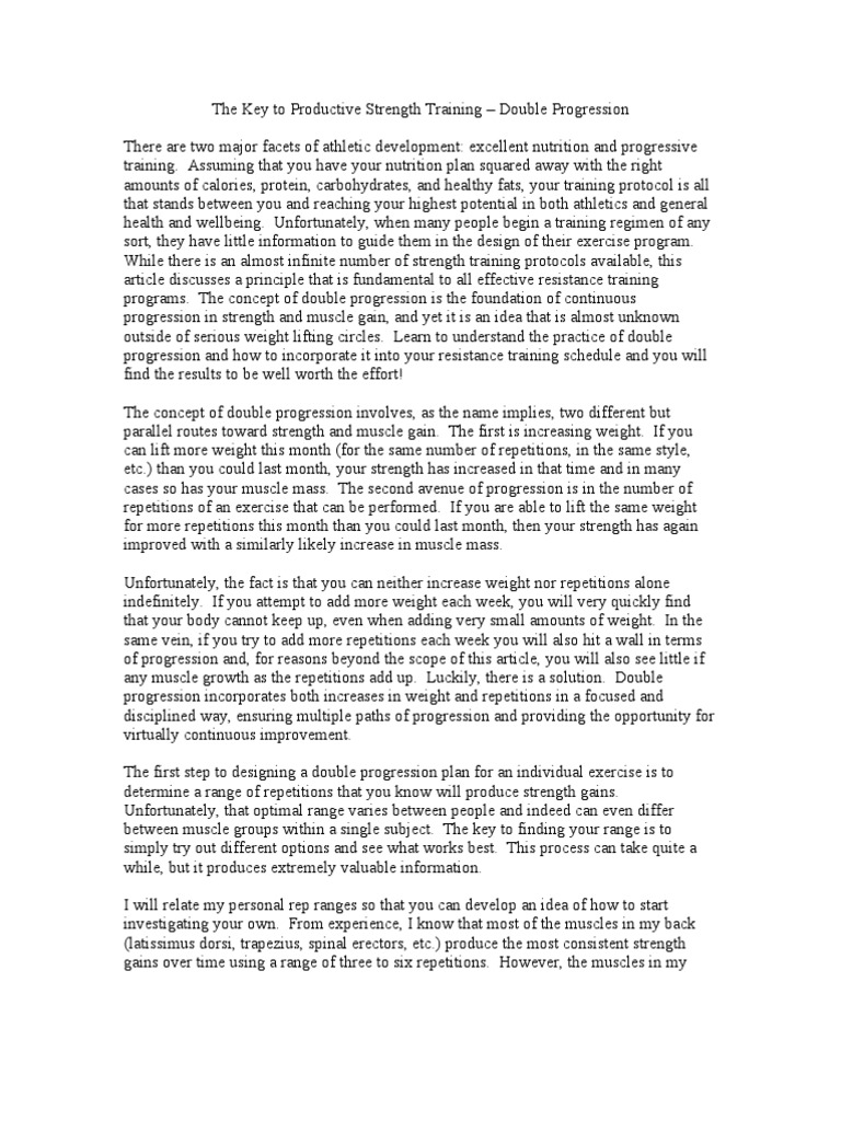 Double Progression | PDF | Strength Training | Determinants Of Health