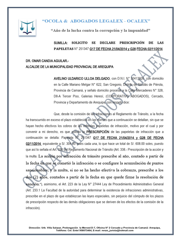 Prescripción de Papeletas | PDF