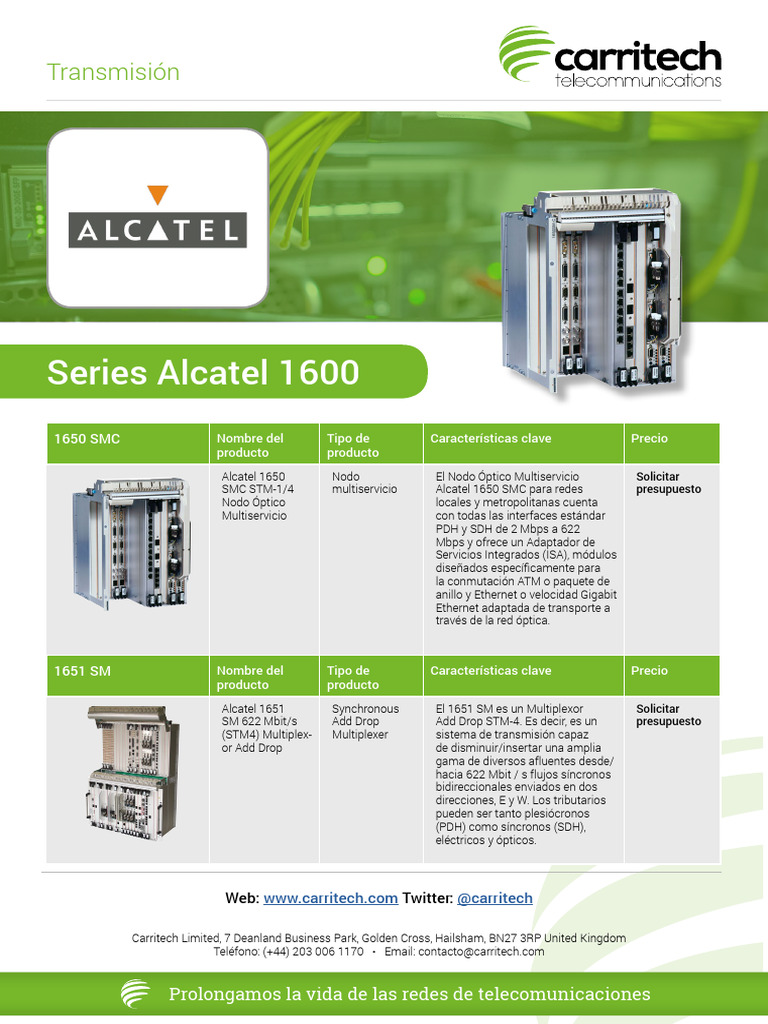 Alcatel 1600 Series Es | PDF | Red de arquitectura | Estándares de ...