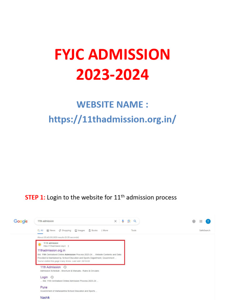 FYJC Admission Process 2023-24 Guide | PDF | Password | Computer Security