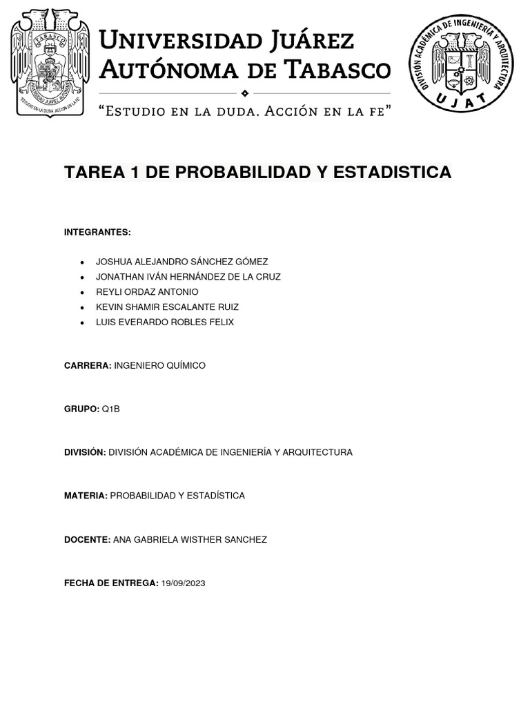 Tarea de Probabilidad y Estadística | PDF