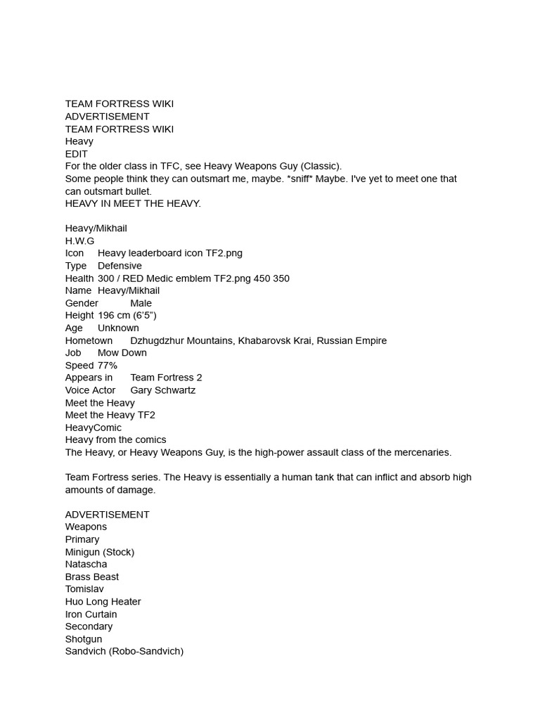 Heavy tf2 Information | PDF | Shotgun | Ballistics