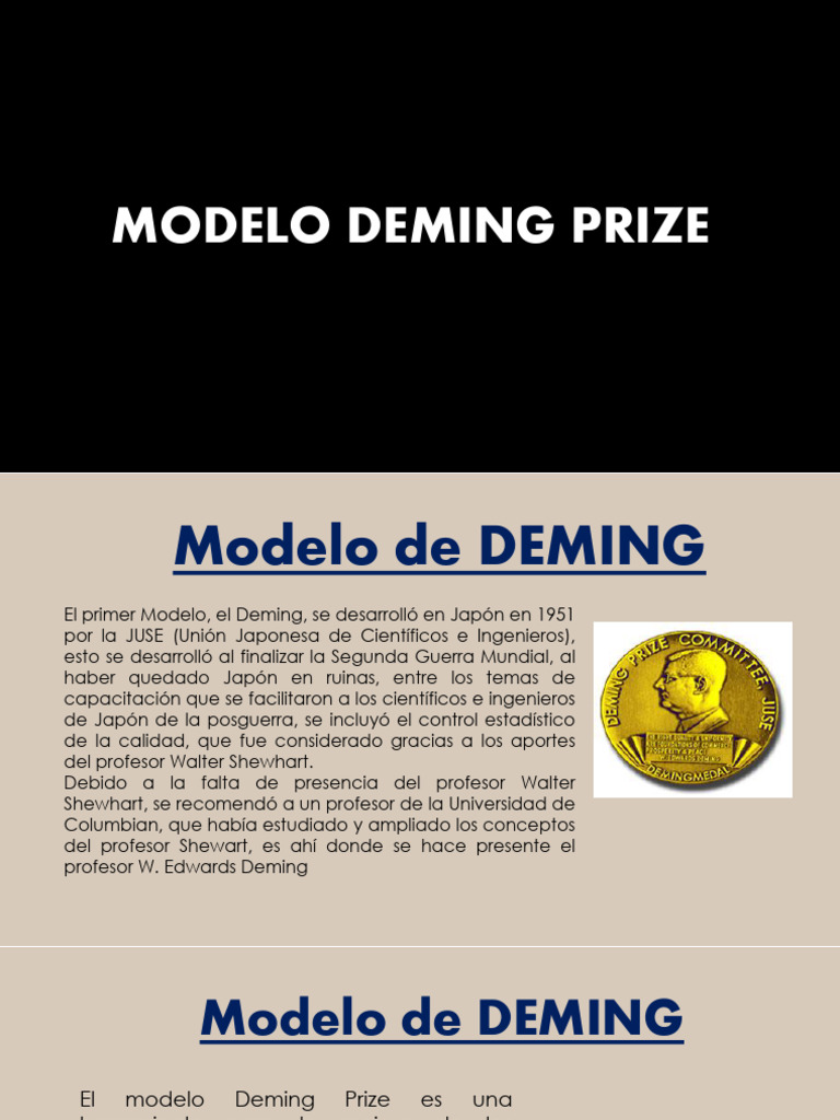 Modelo del Premio Deming: Mejora Continua | PDF | Calidad (comercial ...