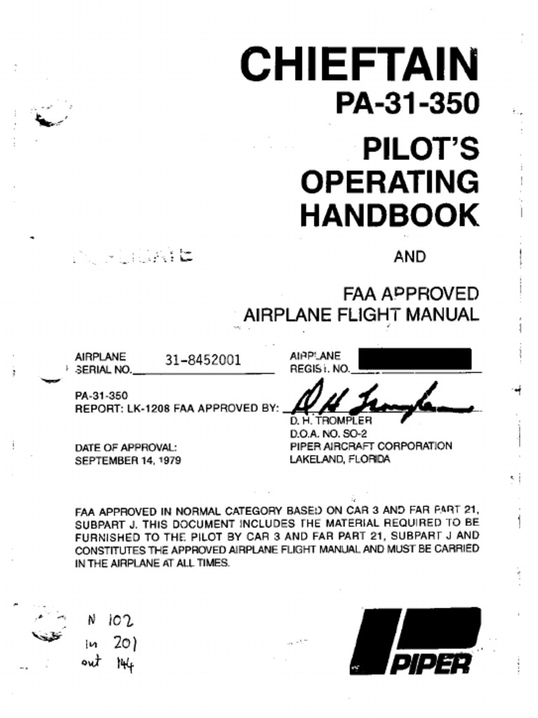 Poh Pa31-350 VG 1979 | PDF