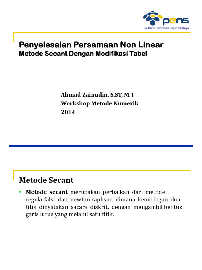 Metode Secant untuk Penyelesaian Akar | PDF | Metode & Bahan Ajar