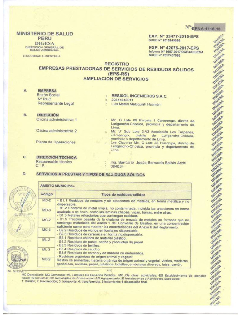 Permisos Digesa | PDF