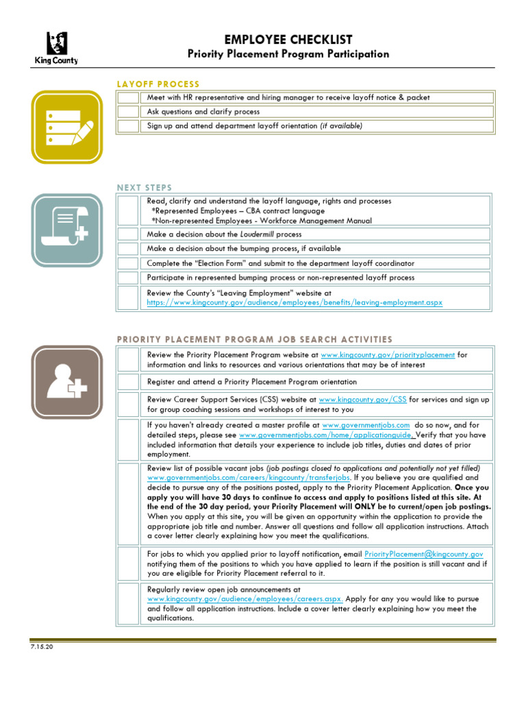 Layoff Employee Checklist | PDF