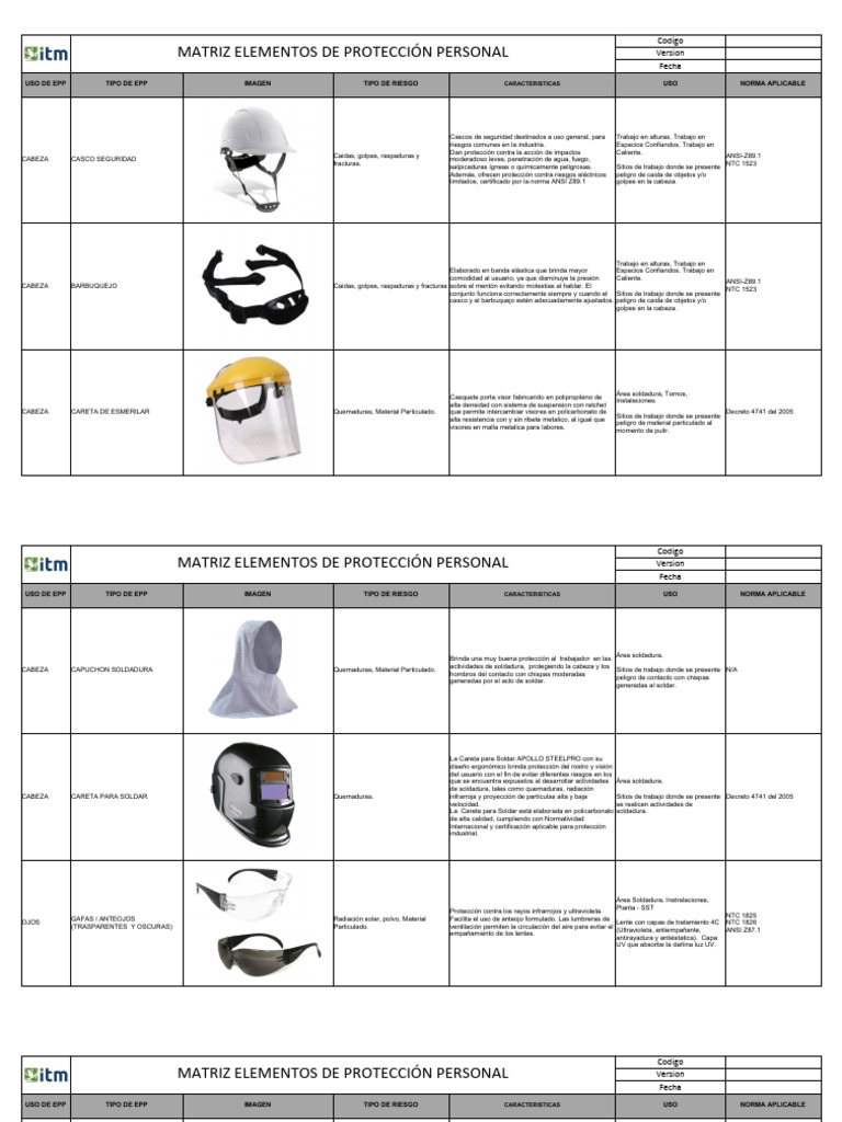 Matriz EPP | PDF | Soldadura | Construcción