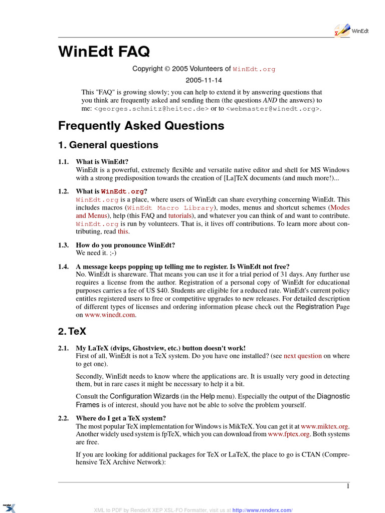 Winedt Faq | PDF
