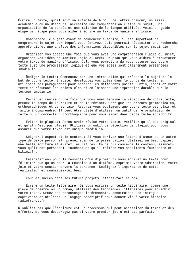 Écrire Un Texte | PDF