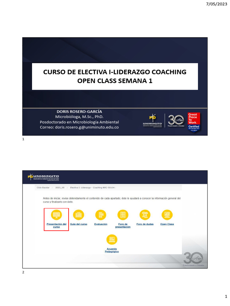 Open Class Semana 1-Liderazgo Coaching | PDF