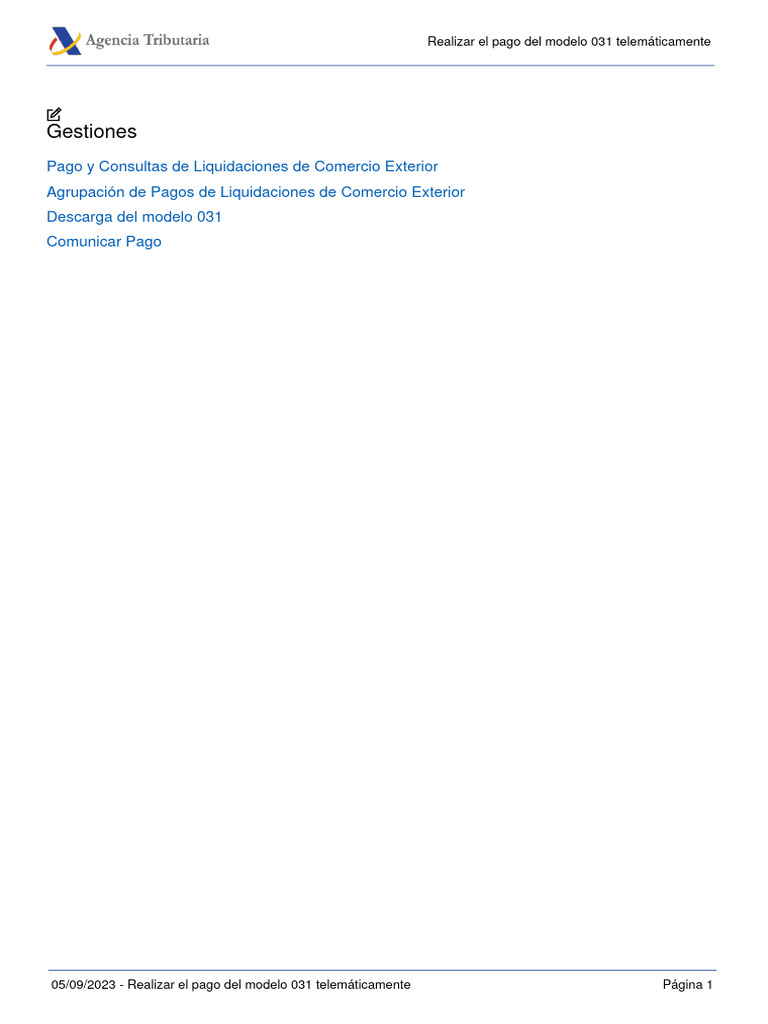 Realizar El Pago Del Modelo 031 Telemáticamente | PDF | Tecnología