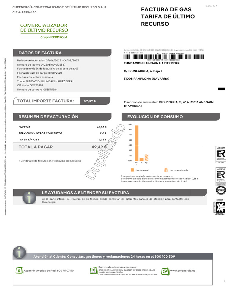 Factura Gas | PDF