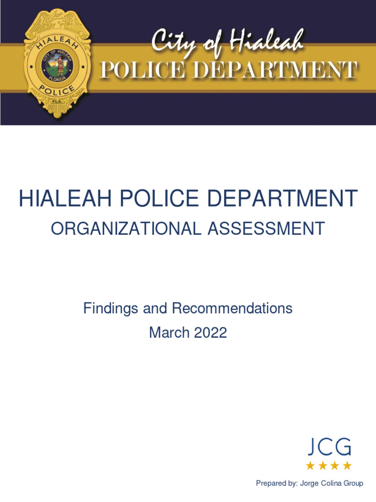 Hialeah Police Department Organizational Assessment | PDF