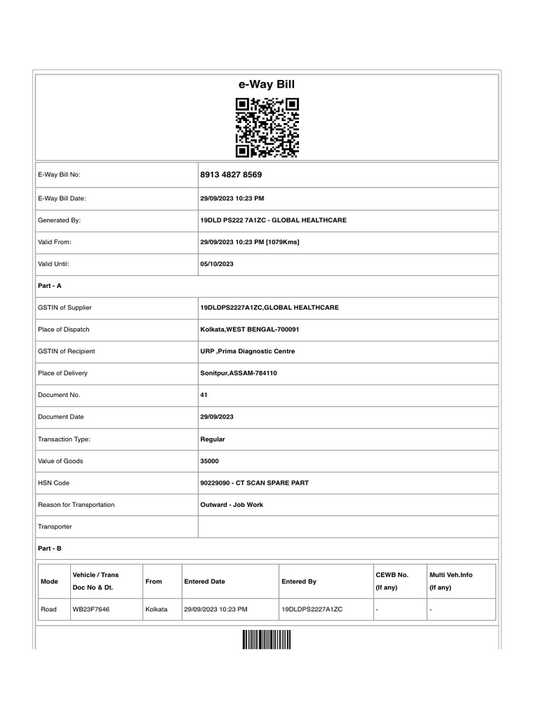E-Way Bill System | PDF