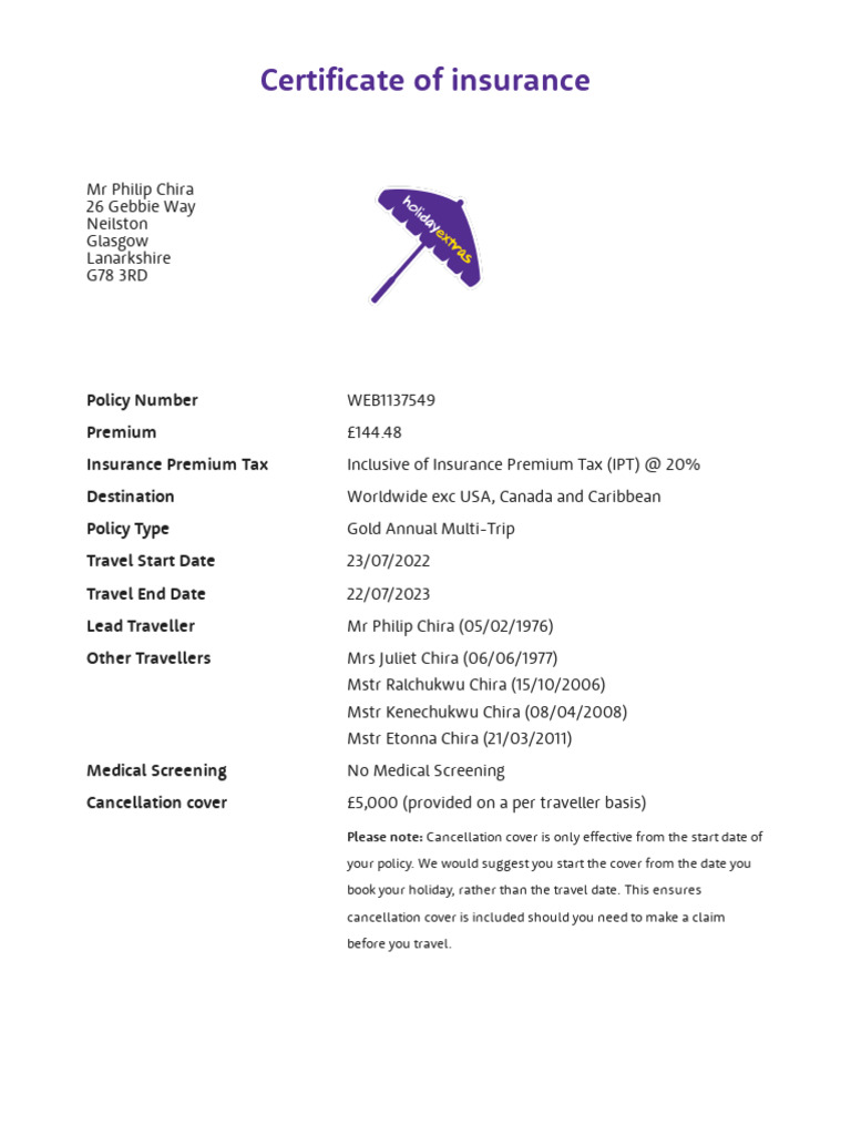 Certificate of Insurance | PDF | Insurance