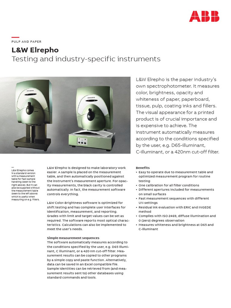 L&W Elrepho Spectrophotometer Overview | PDF | Spectrophotometry ...
