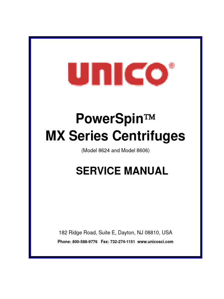 PowerSpin MX Service Manual | PDF | Electrical Connector | Centrifuge