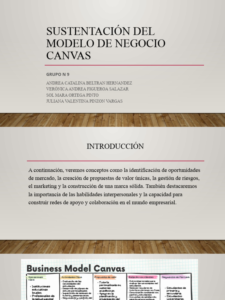 Sustentación Del Modelo de Negocio CANVAS | PDF