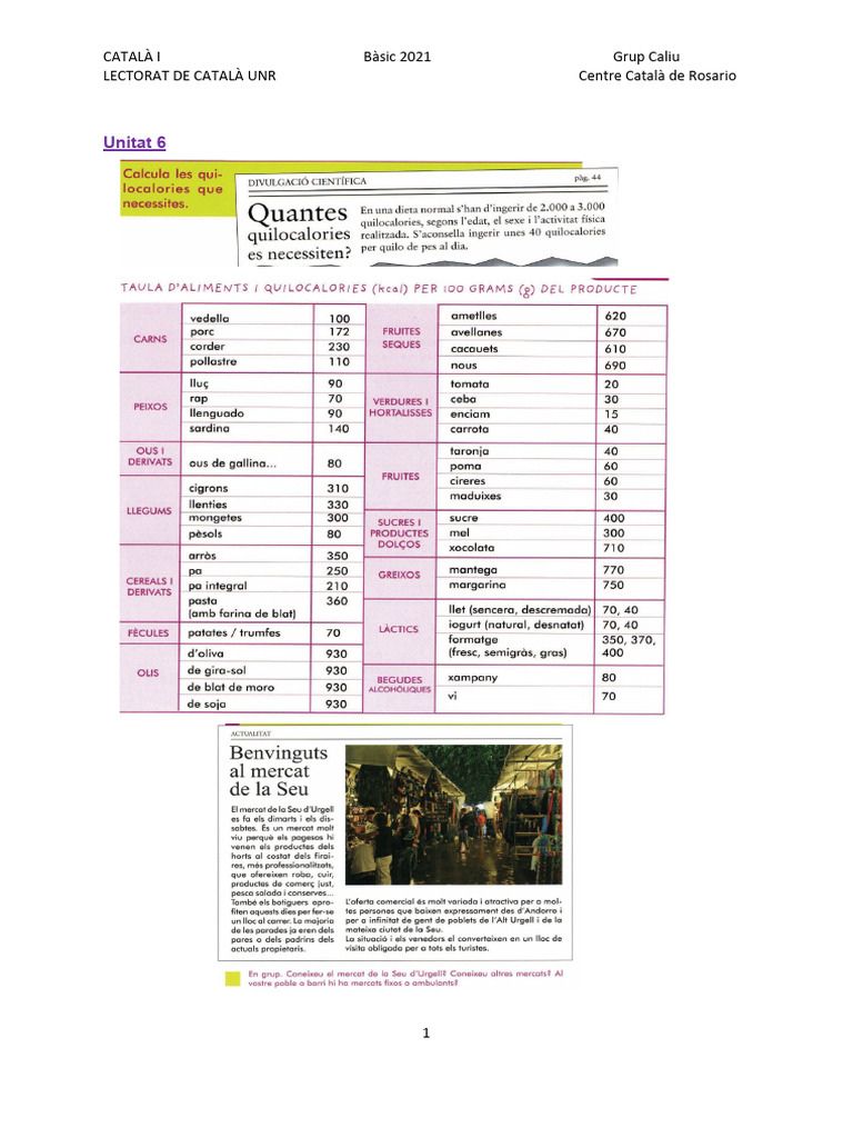 Recull Gramatical Bàsic I Exercicis U 6 II22 | PDF