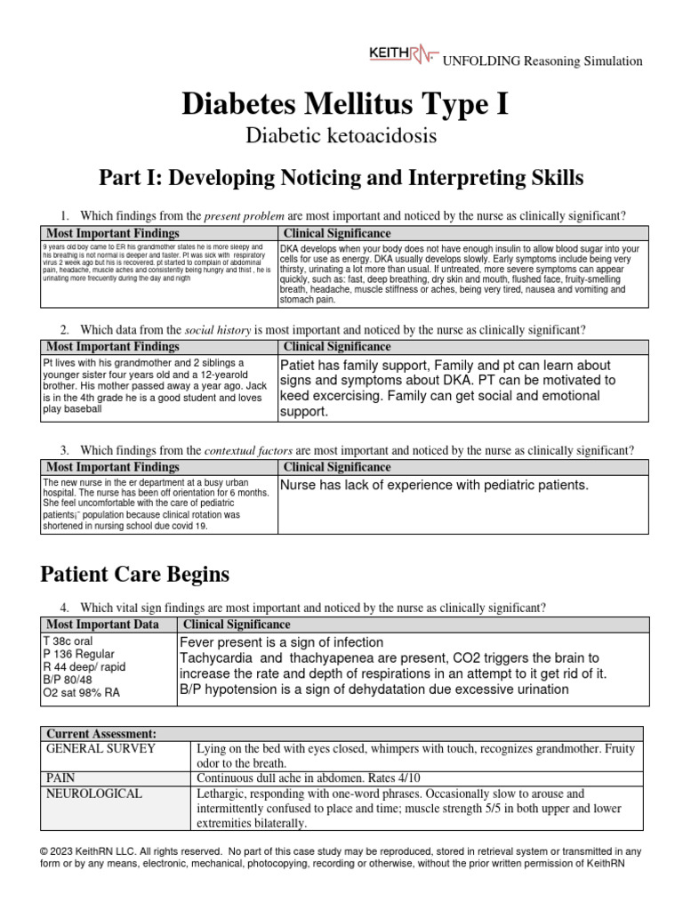 Case Study 1 DKA | PDF | Diabetes | Human Diseases And Disorders
